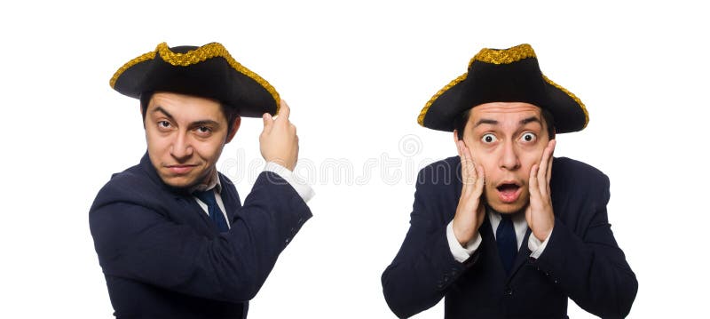 The Young Captain Isolated on White Stock Photo - Image of employee ...