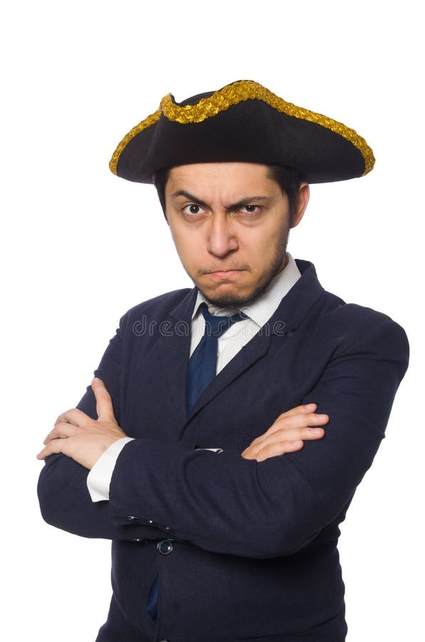 Young Captain Isolated on White Stock Photo - Image of conqueror ...