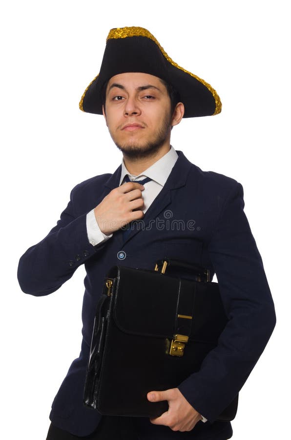 Young Captain Isolated on White Stock Image - Image of clothes, case ...