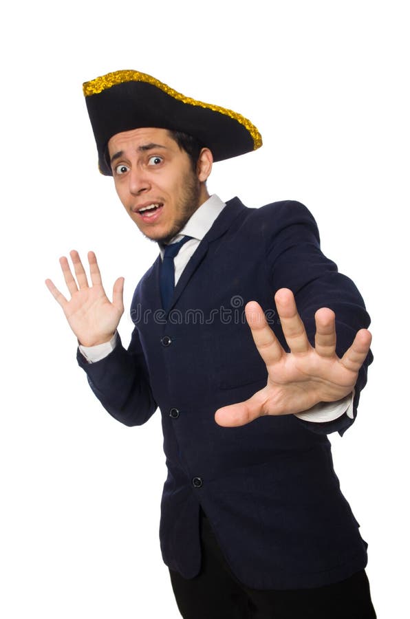 Young Captain Isolated on White Stock Photo - Image of posing, clothes ...