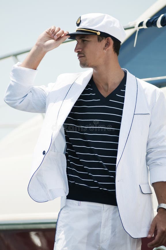 Young captain looking away stock image. Image of journey - 16484417