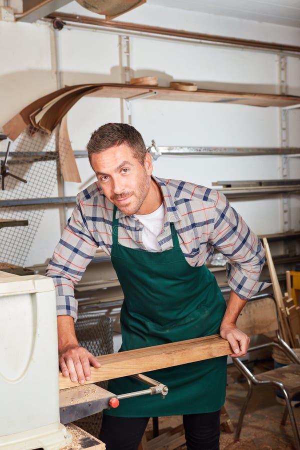 Young Carpenter with at the Planing Machine Stock Photo - Image of ...