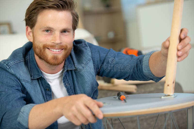Young Carpenter Smiling at Camera Stock Image - Image of manufacturer ...