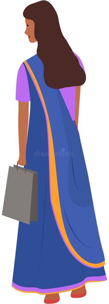 Back View Indian Woman Stock Illustrations 185 Back View Indian Woman