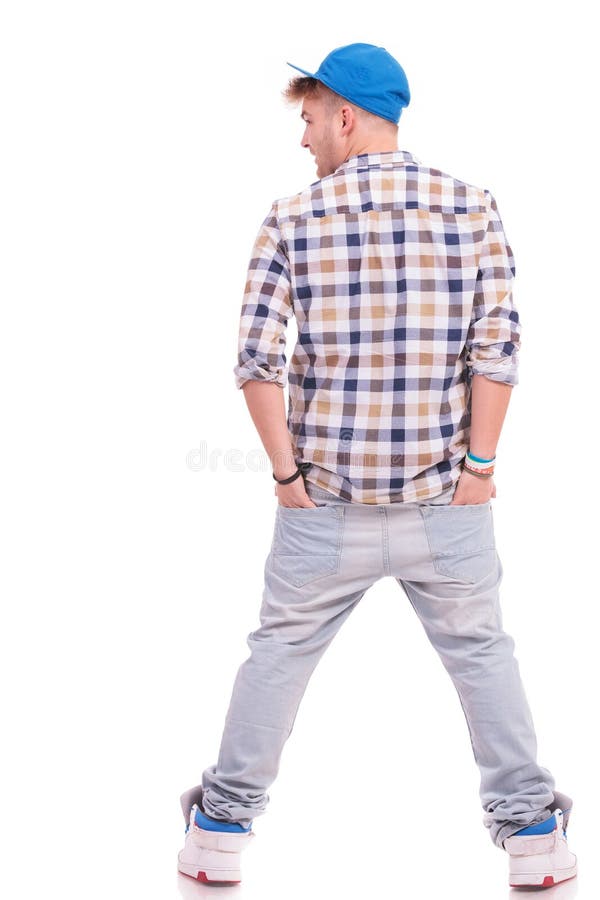 Dancing Young Man Back View. Stock Photo - Image of standing, male ...