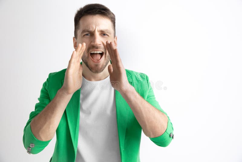 Young Casual Man Shouting. Shout Stock Image - Image of angry, facial ... Young Casual Man Shouting. Shout Stock Image - Image of angry, facial ...