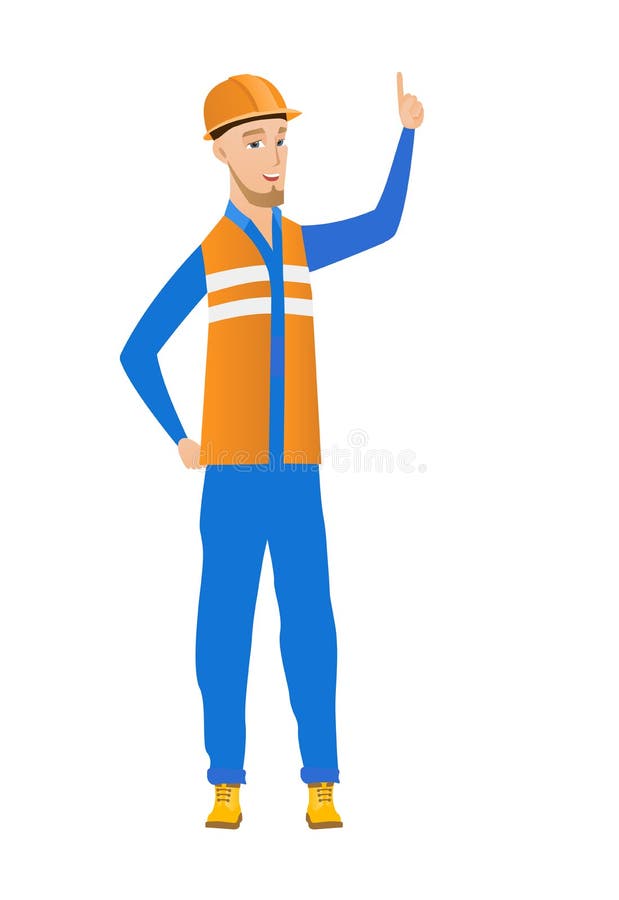 Construction Worker Pointing Up Stock Illustrations – 52 Construction ...