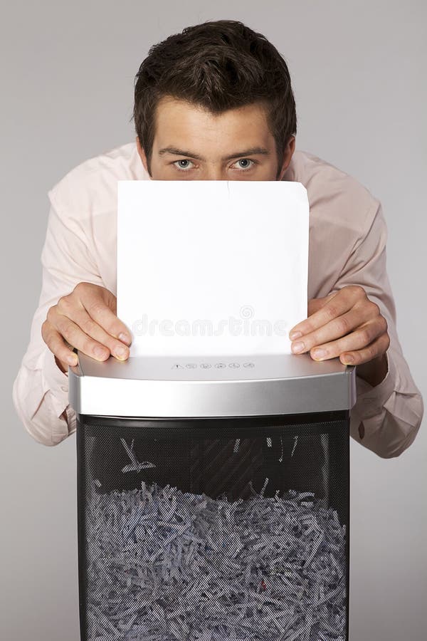 Businessman Shredding Documents Stock Photo - Image of paperwork ...