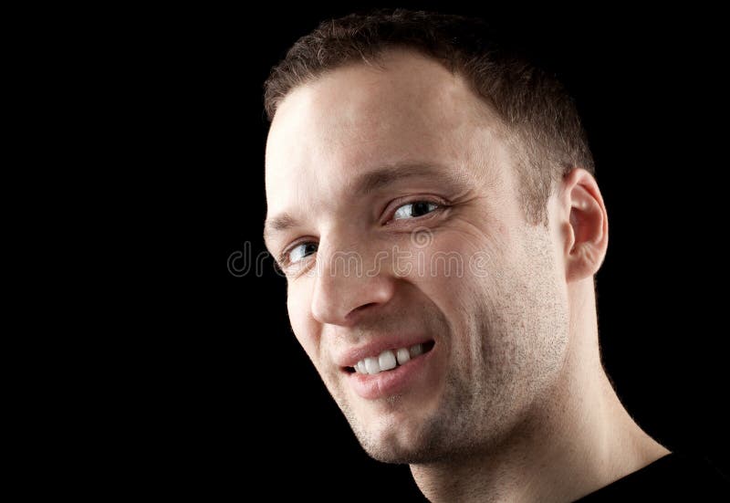 Young Caucasian Man Darkly Smirks Stock Image - Image of attractive ...