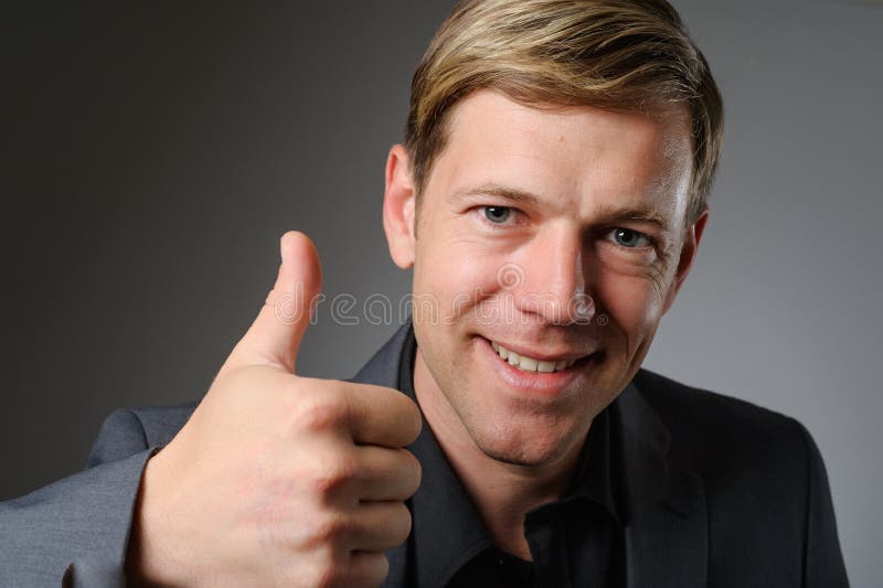 Young Caucasian Man Giving a-OK Hand Gesture Stock Image - Image of ...