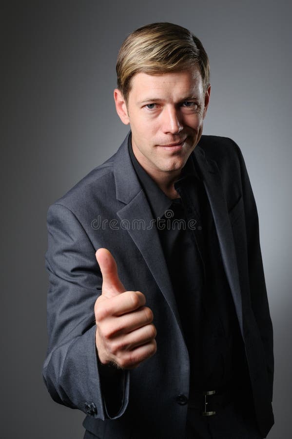 Young Caucasian Man Giving a-OK Hand Gesture Stock Photo - Image of ...