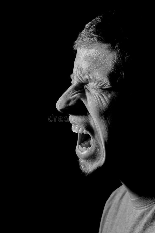 Scream of Rage - Angry Furious Evil Mad Man Stock Image - Image of fury ...