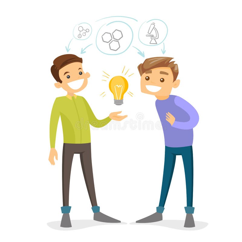 Two men sharing ideas stock vector. Illustration of sales - 52113328