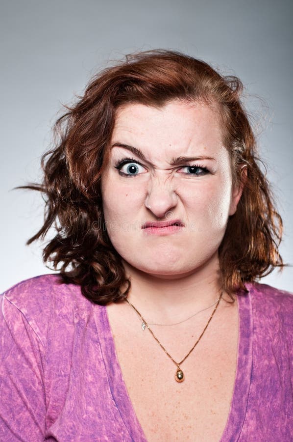 Young Caucasian Woman Grimacing Portrait Stock Photo - Image of people ...