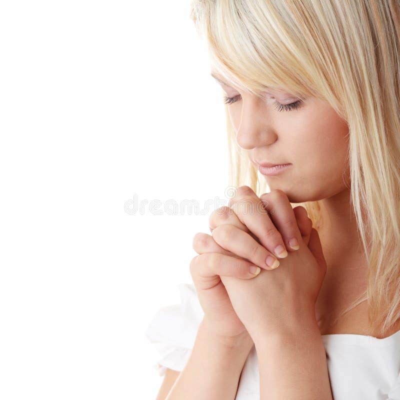 Young Woman Praying Close-up Stock Image - Image of kneeling, lady ...