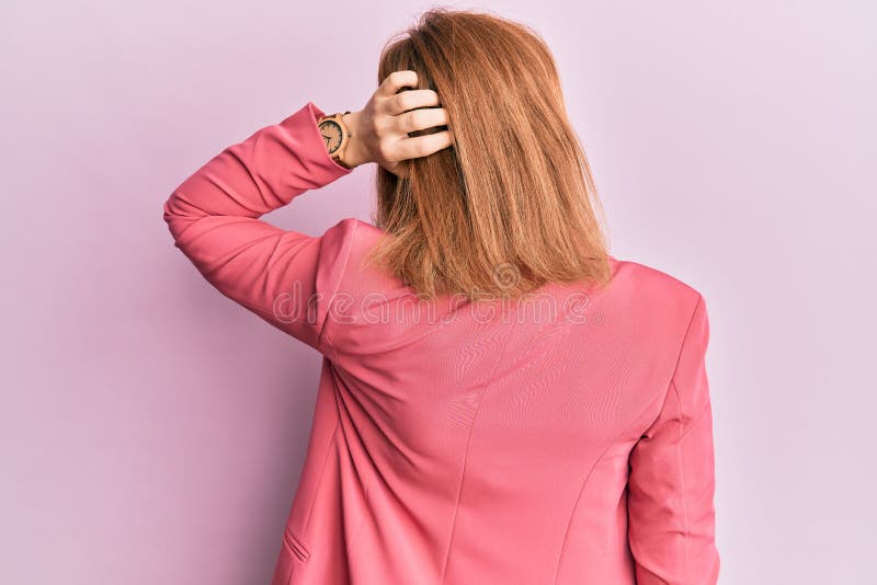 Young Caucasian Woman Wearing Business Style and Glasses Backwards ... Young Caucasian Woman Wearing Business Style and Glasses Backwards ...