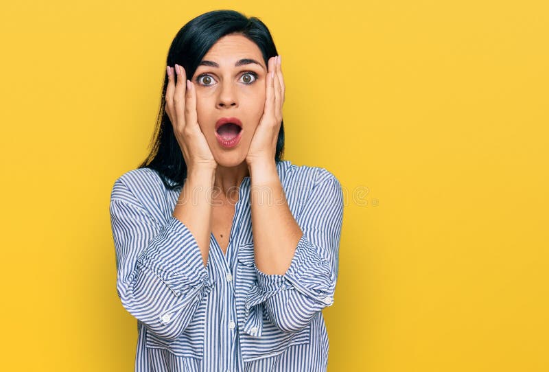 Young Caucasian Woman Wearing Casual Clothes Afraid And Shocked