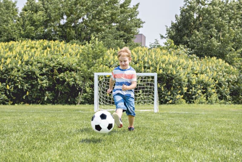 Young Caucassian Soccer Player Football Outside Stock Photo - Image of ...