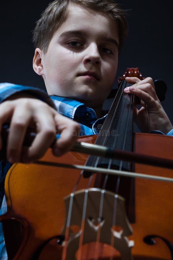 Young Cellist Playing Classical Music on Cello Stock Photo - Image of ...