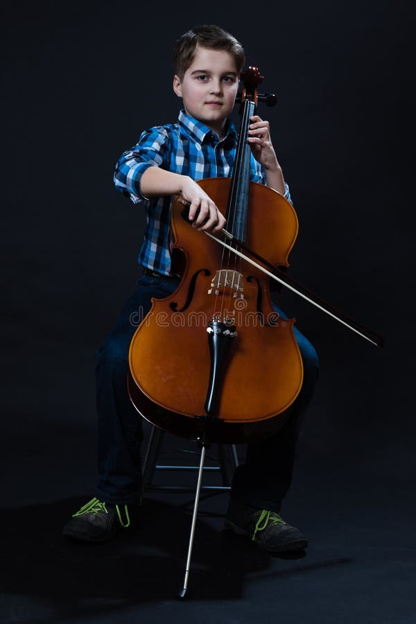Young Cellist Playing Classical Music on Cello Stock Image - Image of ...