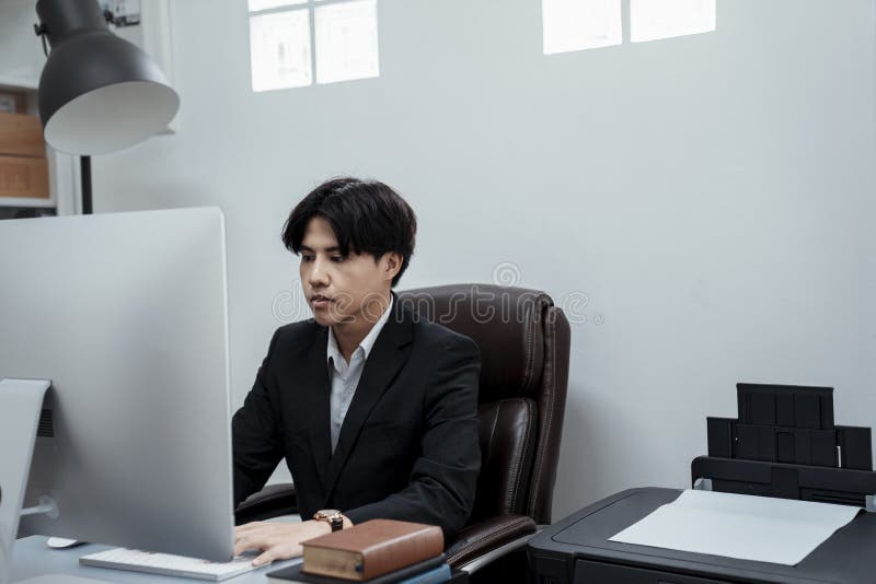 Young CEO in working room stock image. Image of believable - 184163523