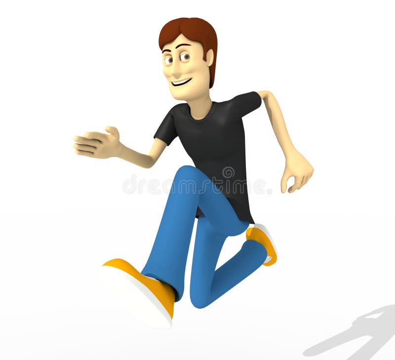 Young character 3d running stock illustration. Illustration of young ...