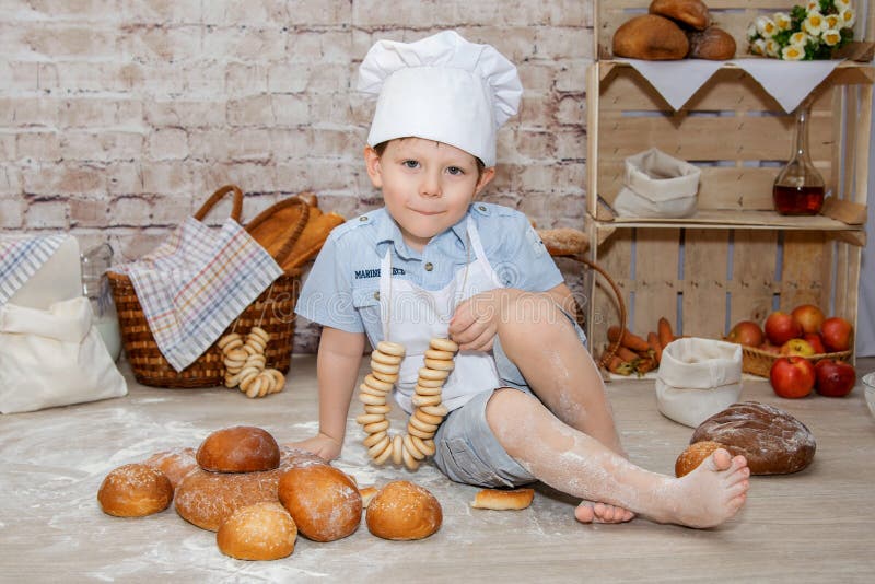 The young chef stock image. Image of chef, basket, child - 80058969
