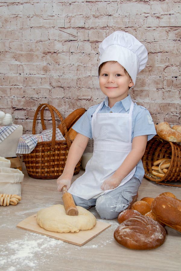 The young chef stock image. Image of chef, children, dough - 80058971