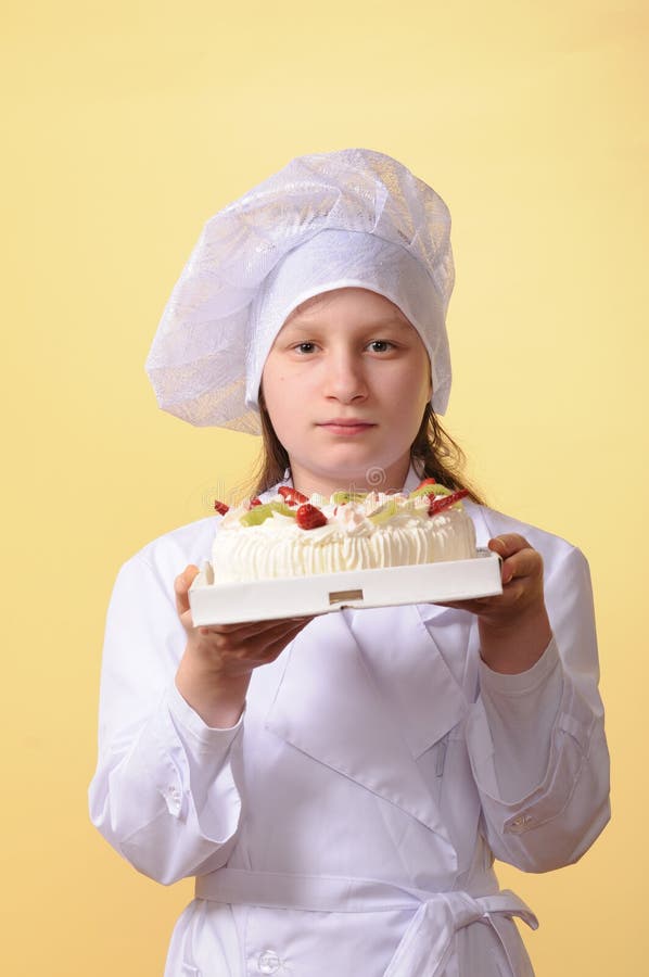 Young chef with cake stock image. Image of teen, caucasian - 13525271