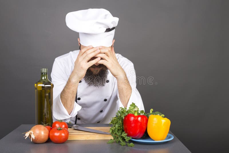 Chef problems stock image. Image of ethnic, cook, dark - 36063857