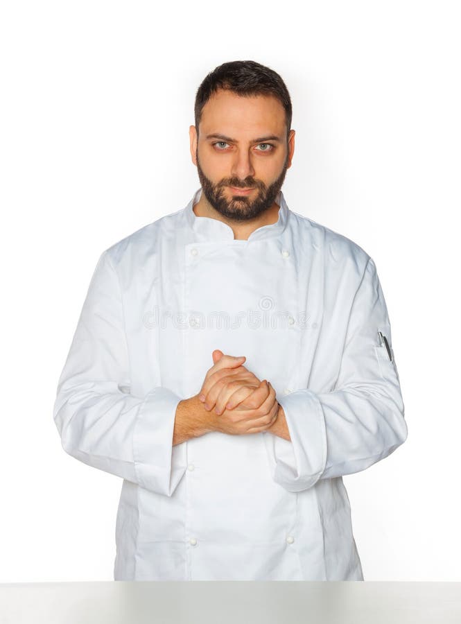 Young Chef on White Background. Stock Photo - Image of kitchen ...