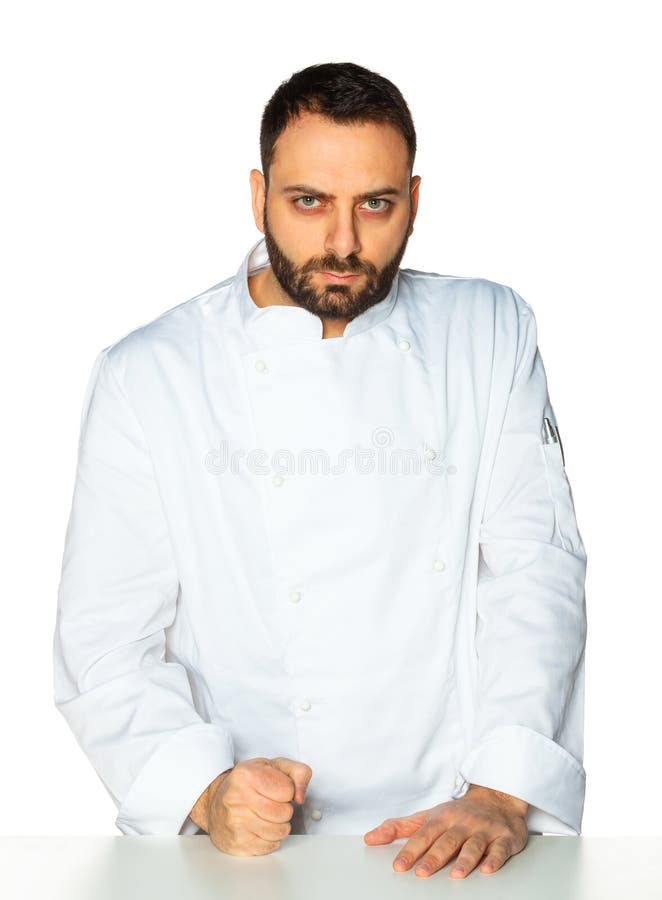 Young Chef on White Background. Stock Photo - Image of kitchen ...