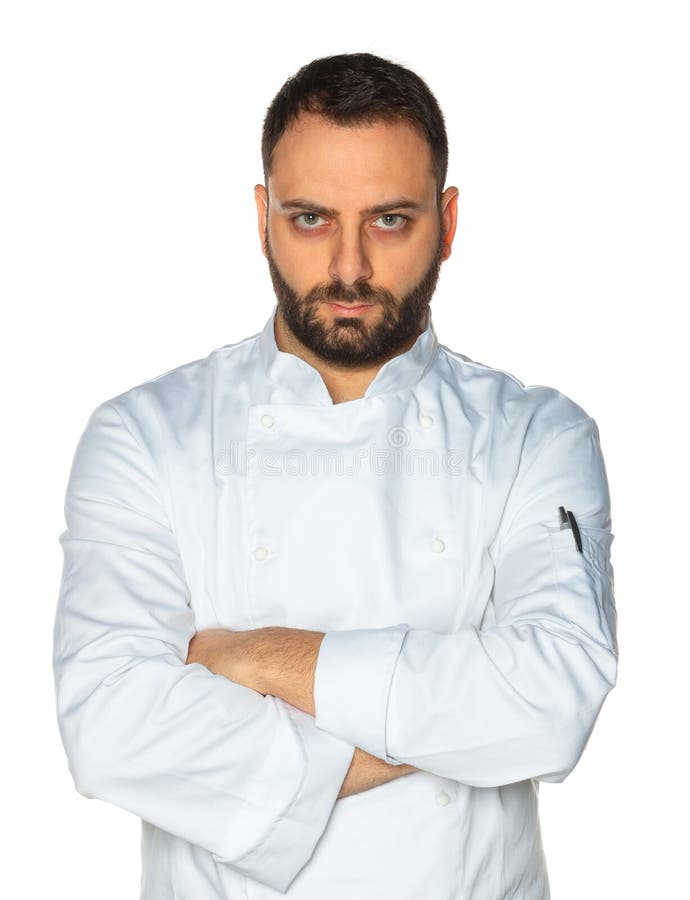 Young Chef on White Background. Stock Image - Image of background ...