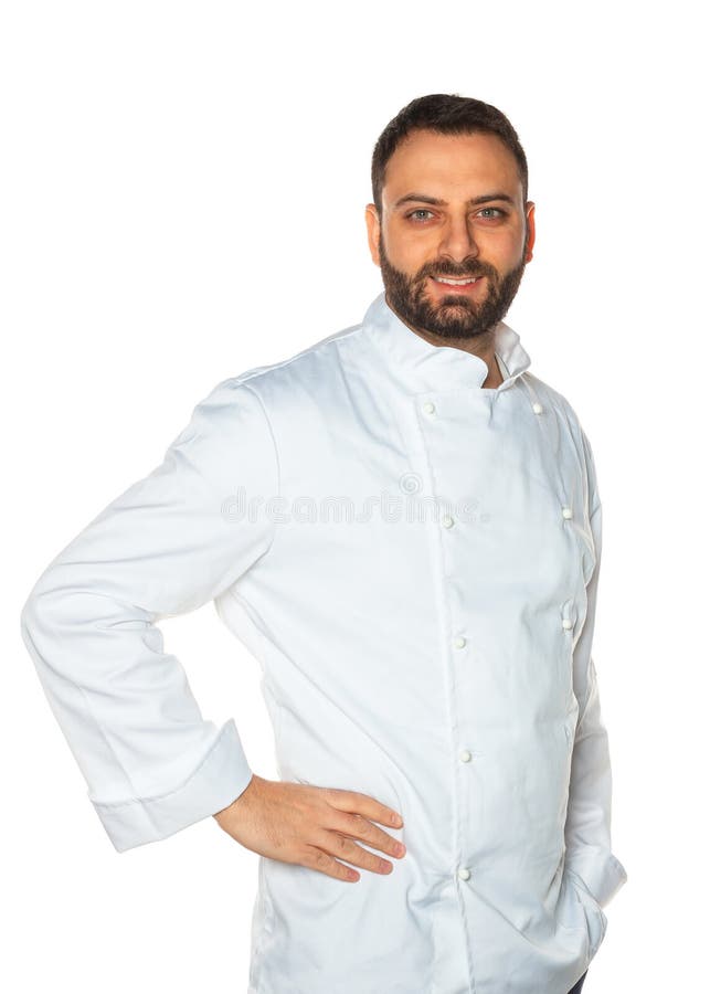 Young Chef on White Background. Stock Image - Image of background ...