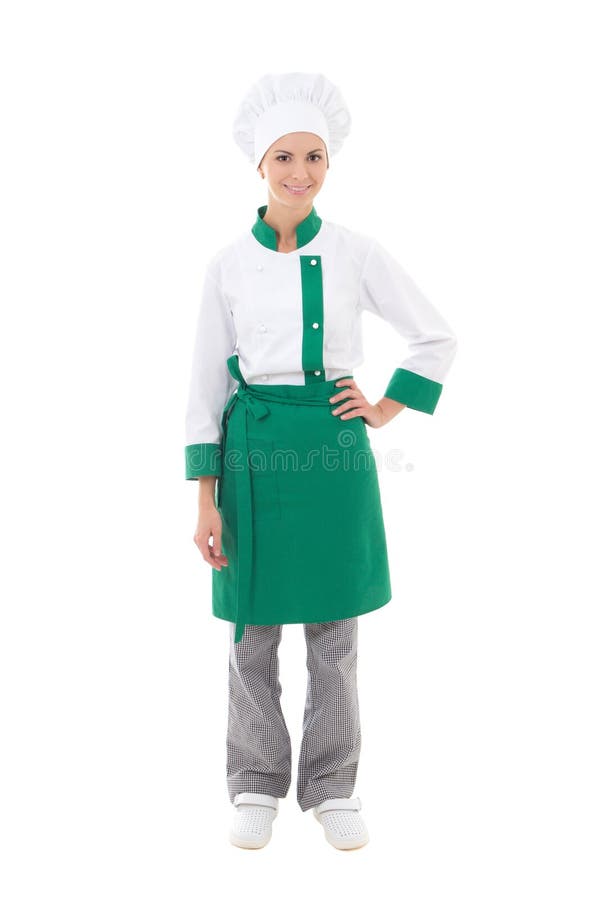 Young Chef Woman in Uniform Holding Big Empty Plate Isolated on Stock ...