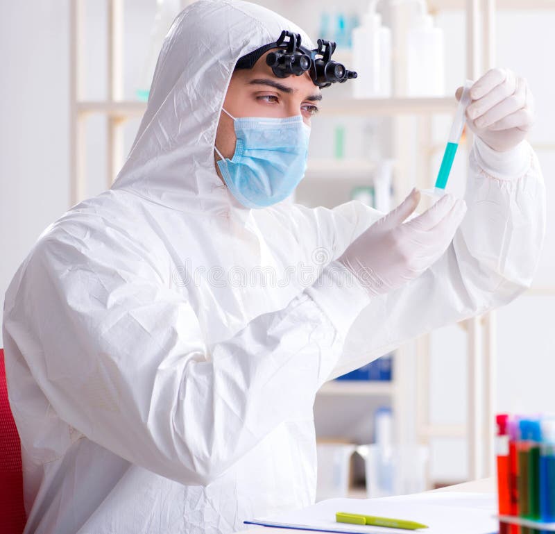 Young Chemical Scientist Working in Lab Stock Photo - Image of medicine ...