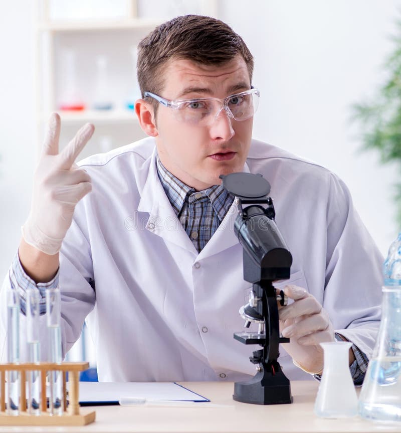 Young Chemist Student Experimenting in Lab Stock Photo - Image of ...