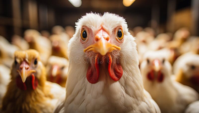 Young Chicken Standing in a Farm, Looking Cute and Fresh Generated by ...