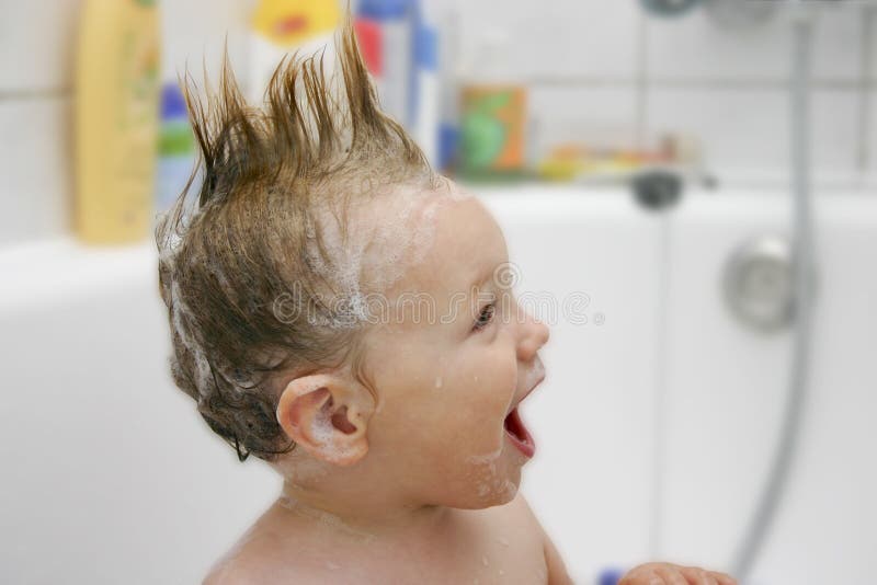 Child bathing stock image. Image of newborn, childhood - 12311493