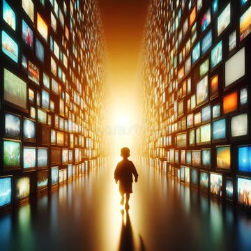 Young Child Excessive Screen Time Stock Illustration - Illustration of ...