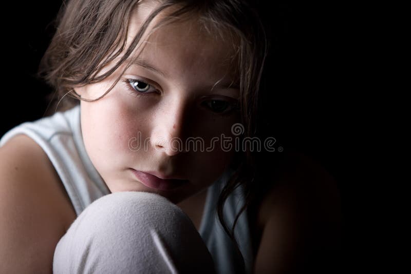 Young Child Looking Sad stock image. Image of girl, alone - 13330925