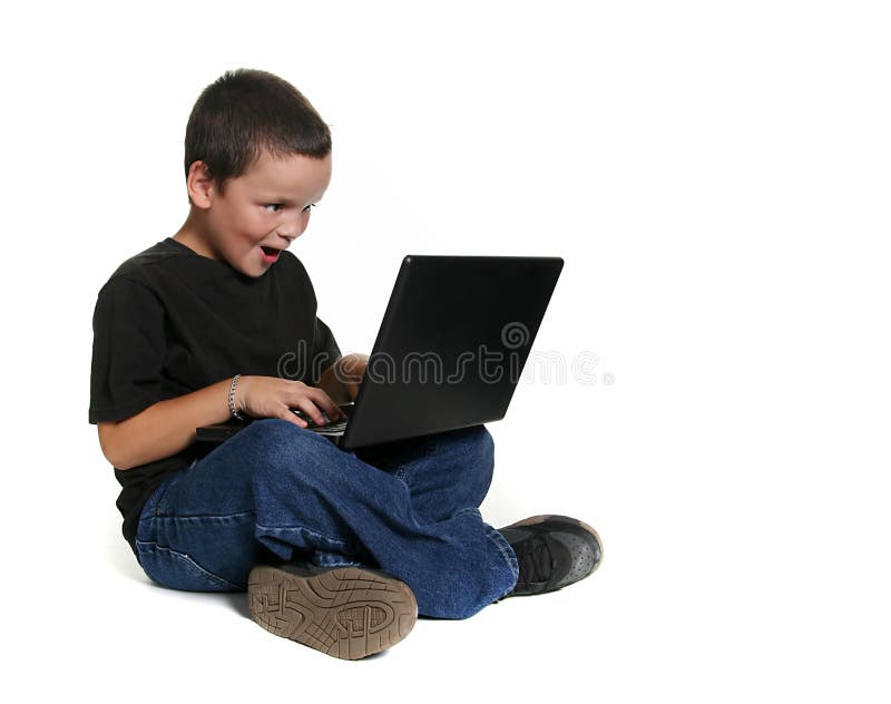 Young Child Working on Laptop Computer Stock Photo - Image of concepts ...