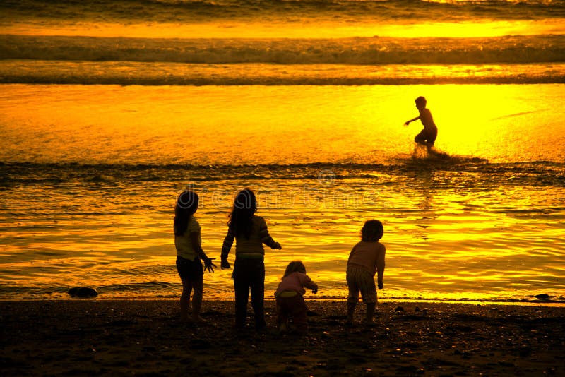 Young Children at Beach stock image. Image of water, sand - 2483831