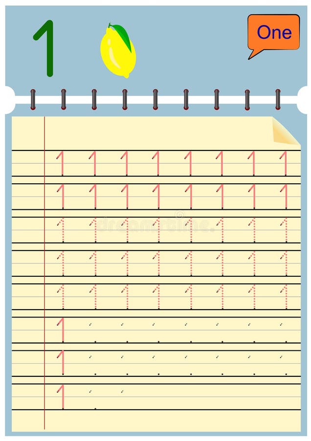 Young Children Learn To Write Numbers, Homework for Kids Stock ...