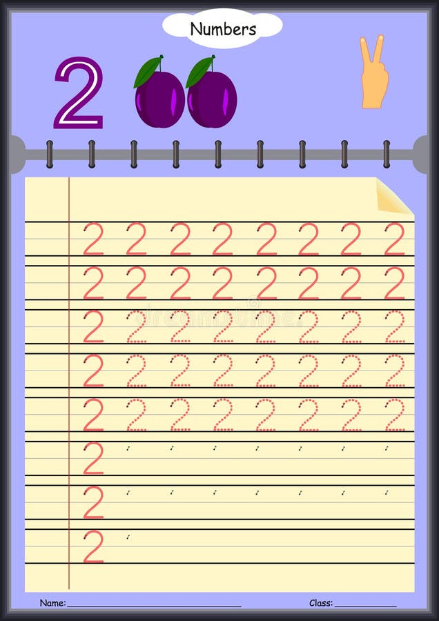 Young Children Learn To Write Numbers, Homework for Kids Stock ...