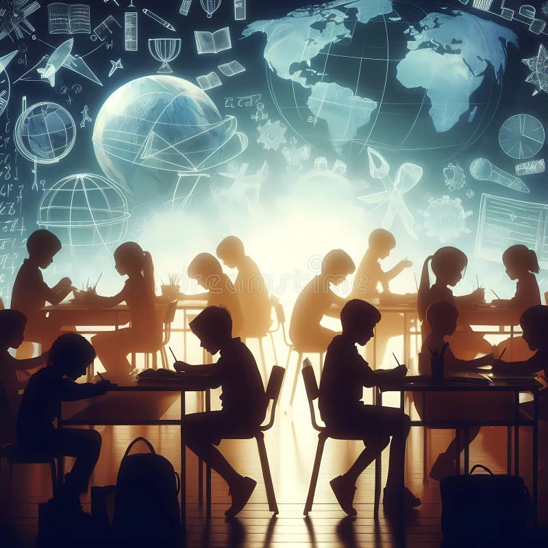 Young Children Science Classroom Desks Stock Illustration ...