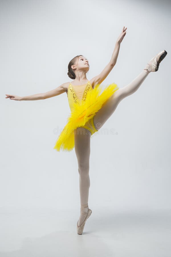 Young Classical Dancer on White Background. Stock Image - Image of ...