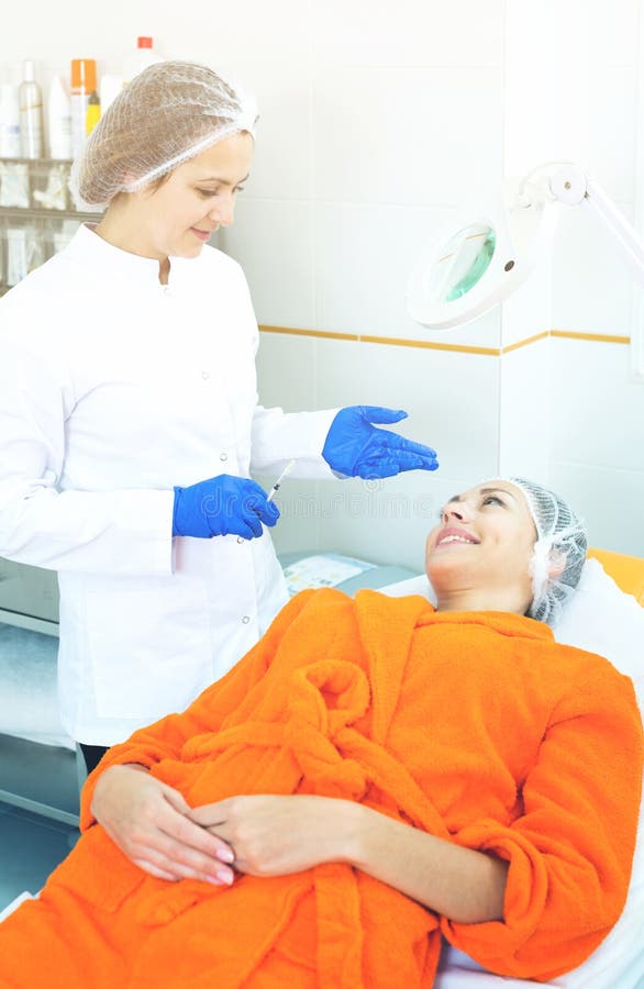 Young Client Ready for Beauty Procedures Stock Image - Image of ...