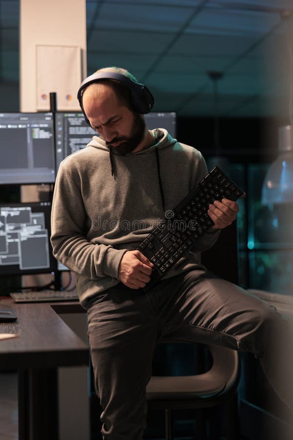 Young Coder Fooling Around with Keyboard Stock Photo - Image of program, html: 267616310