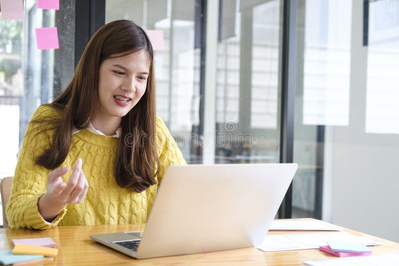 Young Collage Student Using Computer and Mobile Device Studying Online ...